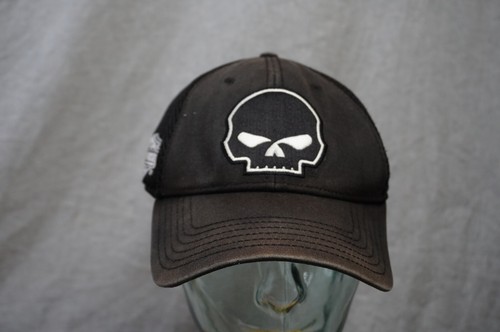Harley Davidson Skull Baseball Cap Hat Large Sun bleached and stained ...