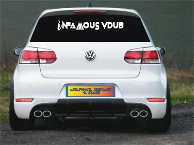 INFAMOUS VDUB Window Car Stickers Custom Vinyl Name Lettering Decals ...