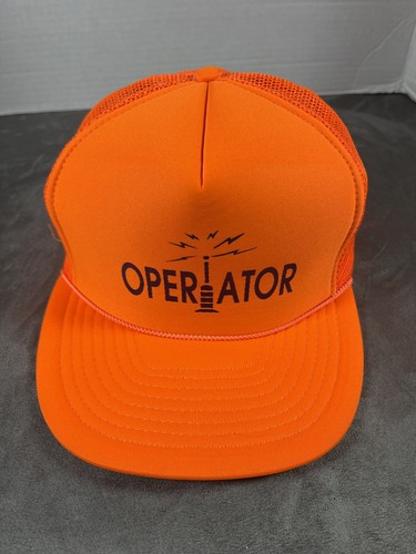 NEW Shortwave Radio Operator HAM Licensed Hat Cap Orange VINTAGE Nissin ...