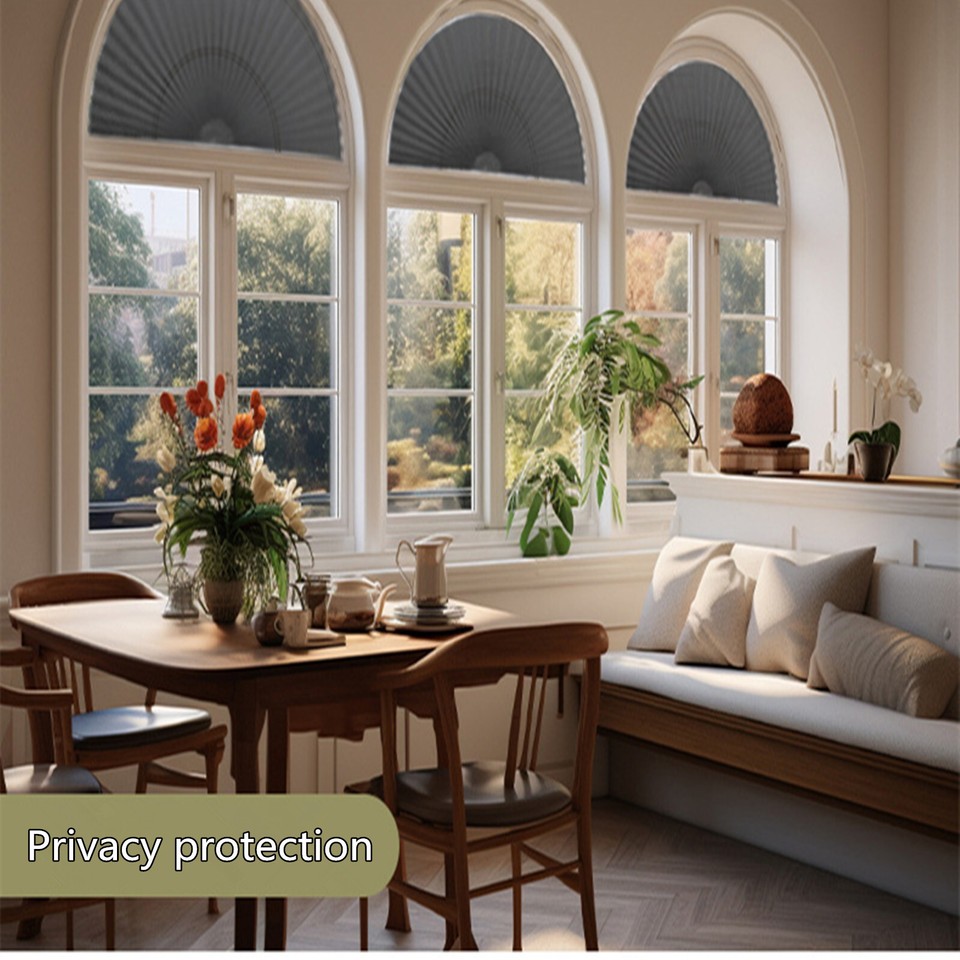 Arch Window Pleated Blind Half Circle Window Shades Cordless Round ...