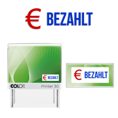 BEZAHLT - Stempel mit 2-farbigem Abdruck,Automatikstempel,Bürostempel ...
