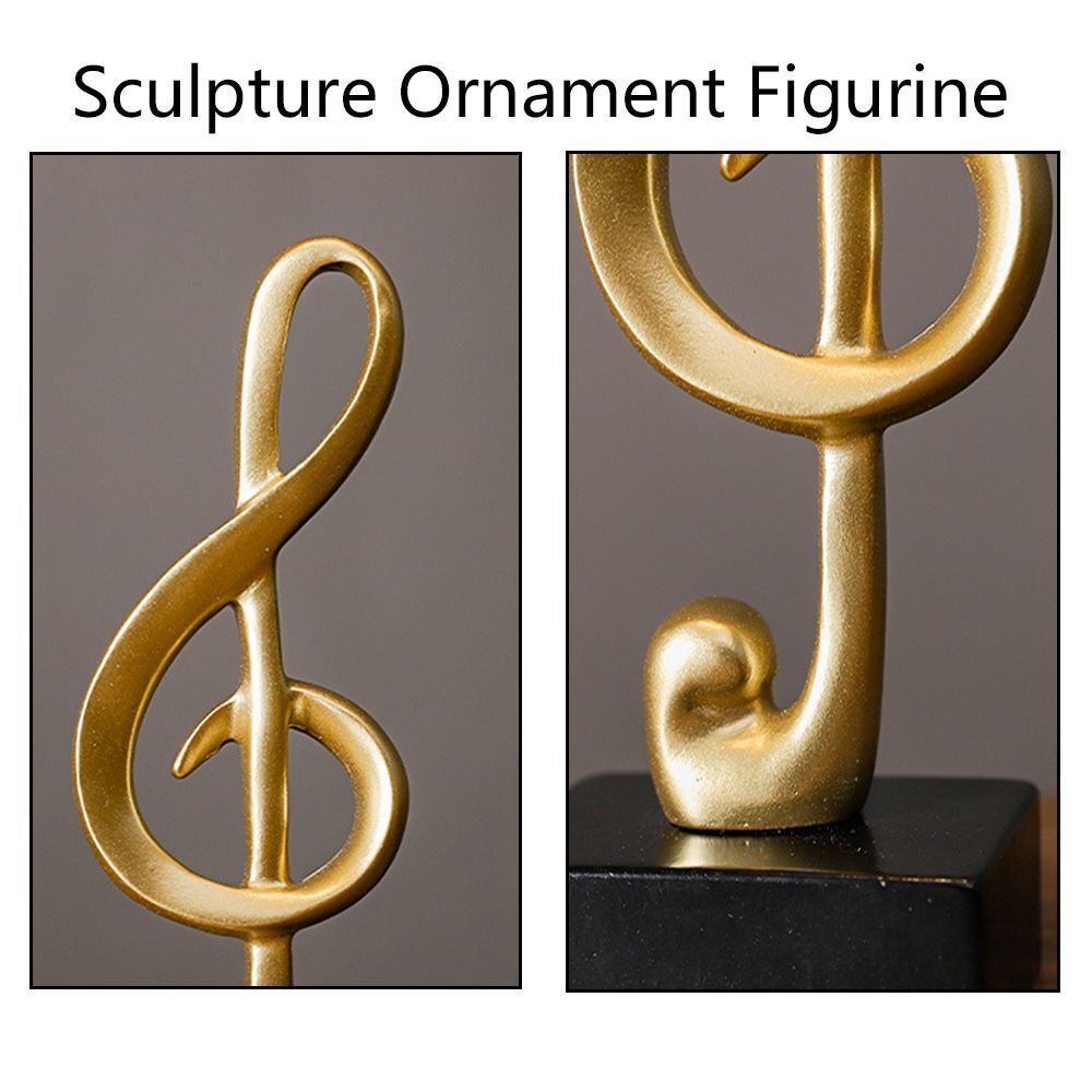 Resin Music Shape Sculpture Photo Props Statue Figurine Music Note ...