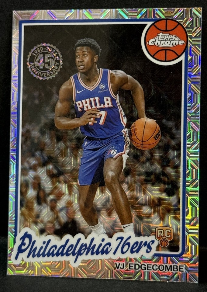 2025-26 Topps Basketball 76ers RC VJ Edgecombe 45th Anniversary Chrome Mojo | eBay