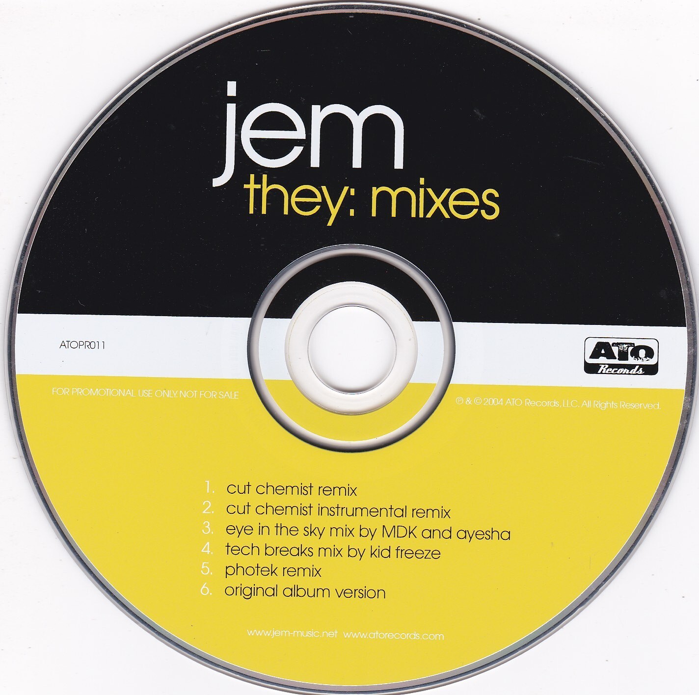 Jem - They: Mixes - CD PROMO (6 x Track Card Sleeve ATOPRO11 2004) Card ...