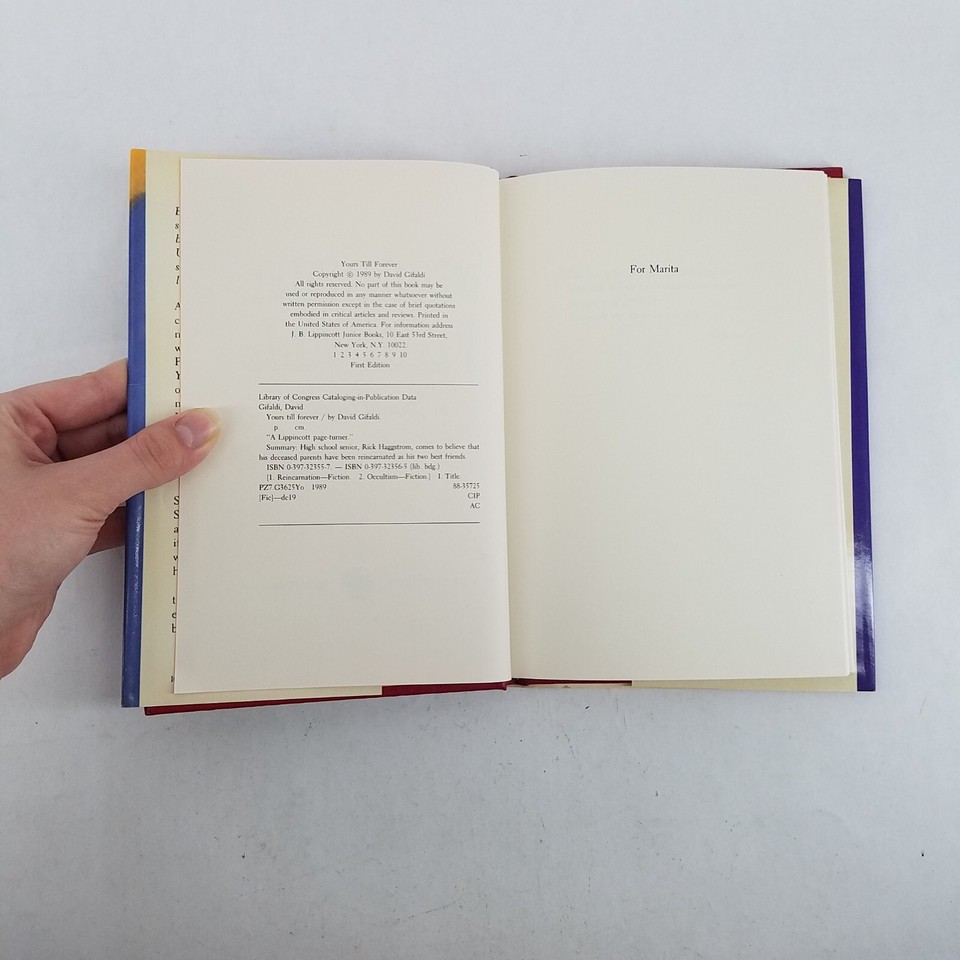 Yours Till Forever - 1989 Hardcover by David Gifaldi - Reincarnation ...