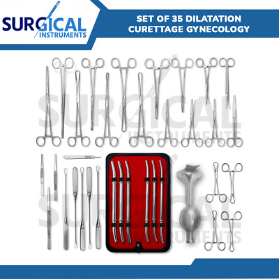 Set of 35 Dilatation Curettage Gynecology Surgical Instruments Curette ...