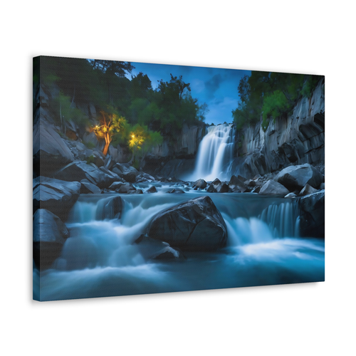 Scenic Waterfall Landscape Wall Art Gallery Wrapped Canvas Print Home ...