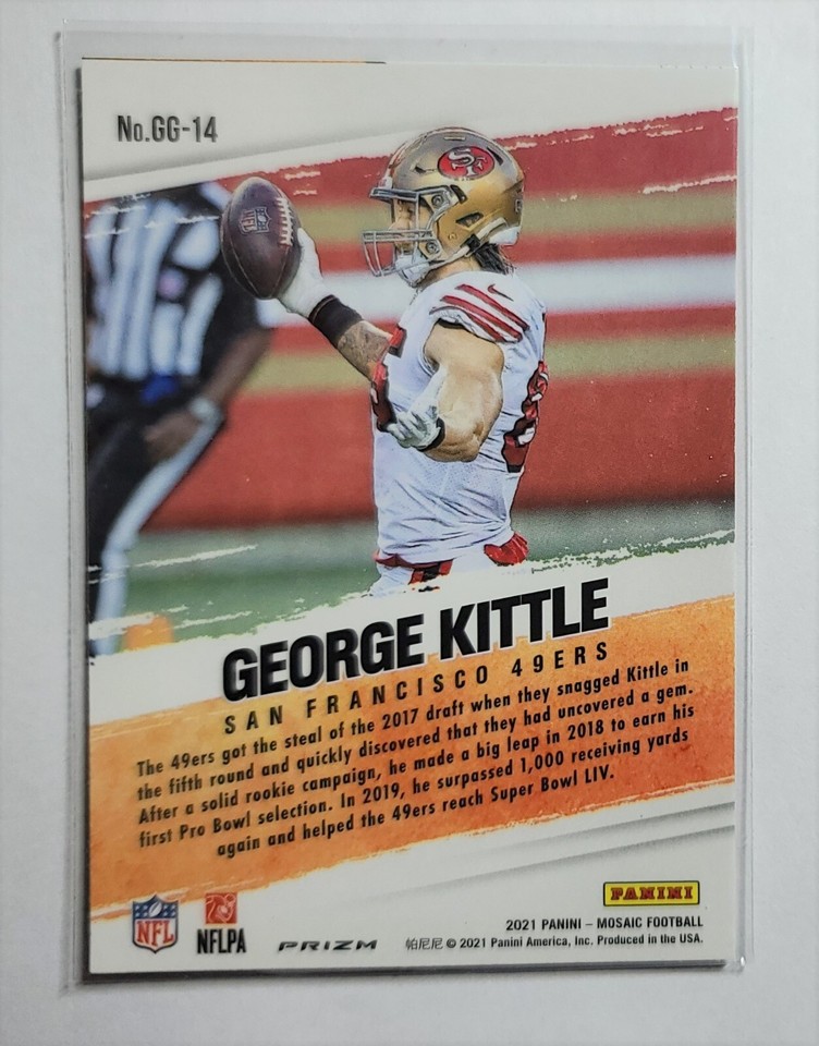 George Kittle 2021 Panini Mosaic Football Orange Prizm Got Game 49ers ...