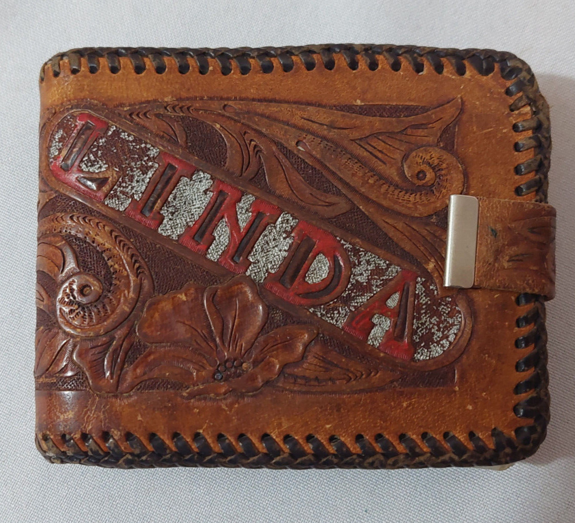 Vintage Western Style Tooled Leather Womens Wallet,Mo… - Gem