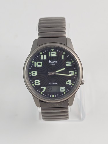 Stauer Atomic Watch Men Radio Controlled 42mm Titanium New Battery ...