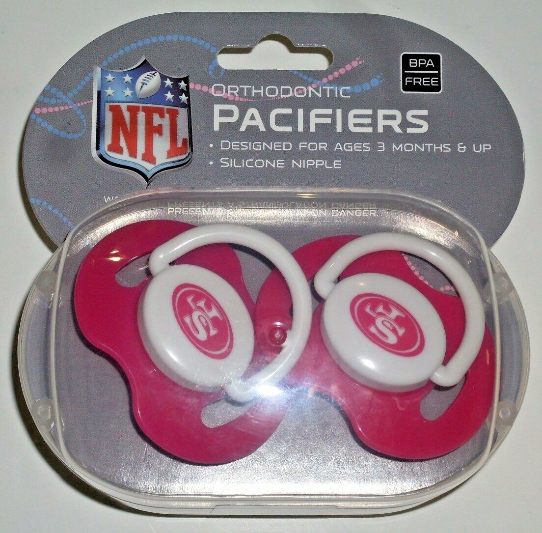 NFL San Francisco 49ers Pacifier set of Pink Color w/Case by baby ...