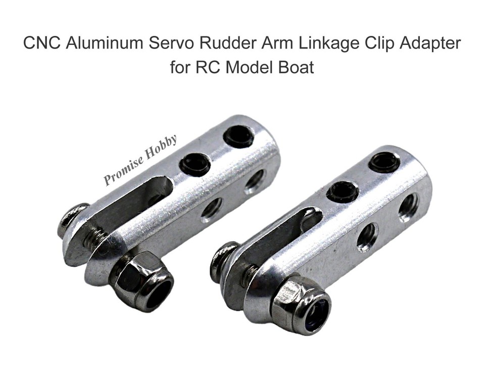 CNC Aluminum Servo Rudder Arm Linkage Clip Adapter w/ Rod for RC Model ...