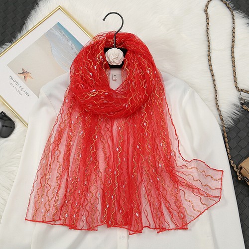 Organza Glitter Pashmina Shawl Women Long Wrap Lady Scarf Weddings ...