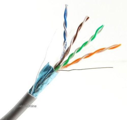 250ft CablesOnline CAT5e Shielded STP Solid Grey Ethernet Bulk Cable ...