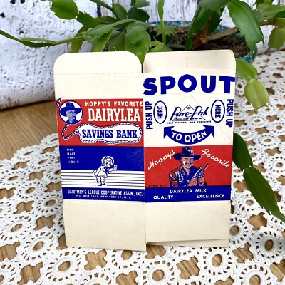 Vintage Hopalong Cassidy Hoppy Milk Carton Savings Bank NOS 1953 NY | eBay