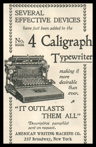 1897 American Writing Machine ENGRAVING Caligraph Typewriter 8931 | eBay
