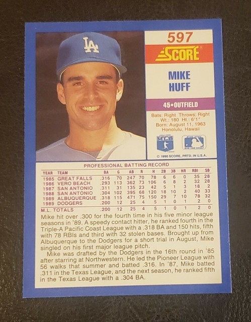 1990 Score - #597 Mike Huff (RC) for sale online | eBay