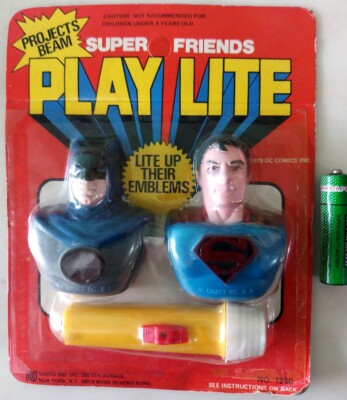 Vintage 70s Batman Superman Super Friends Flashlight Made in Hong Kong ...