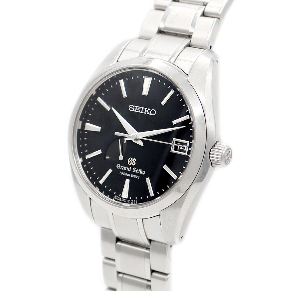 SEIKO GS Grand Seiko Spring Drive 9R65-0AA0 Date 100m Black SS Men ...