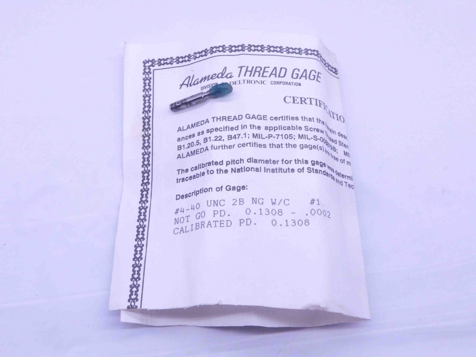 NEW 4 40 UNC 2B STI HELICOIL THREAD PLUG GAGE #4 .112 NO GO ONLY P.D ...