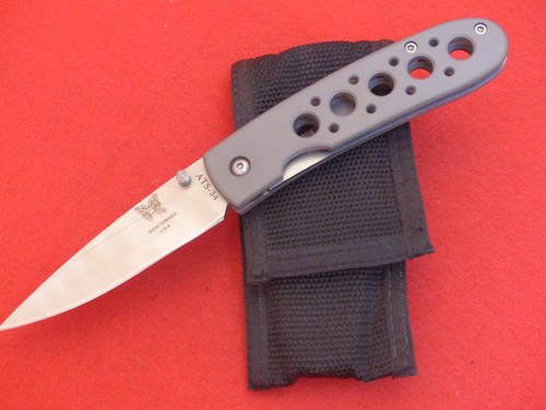 Benchmade USA Crawford Leopard ATS-34 Linerlock Folding titanium Knife ...