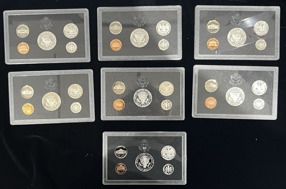 1992-98 US Mint Proof Set Original Box 5 Coins 90% Silver Kennedy with ...
