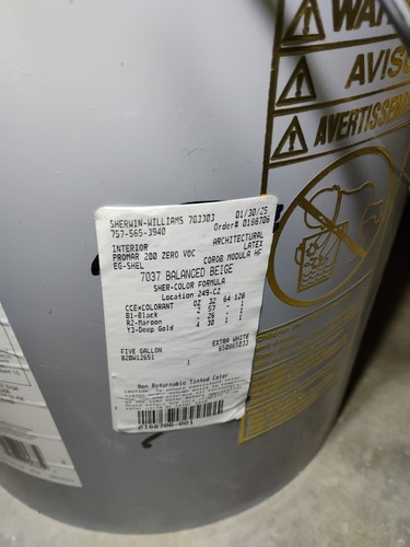 5 Gallon Sherwin Williams Promar 200 Eggshel Color7037 Balanced Beige ...