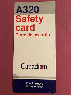 safety card CANADIAN AIRLINES Airbus A320 (code 1089 1990) FLT508 2/91 ...