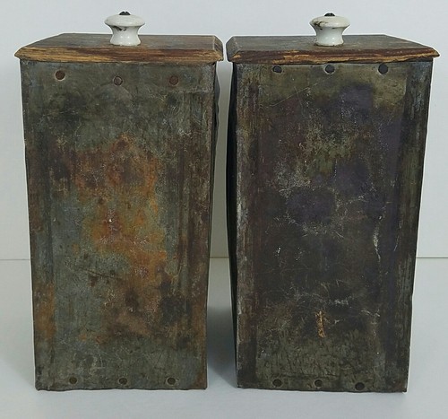 2 Rustic Wood Drawers Country Decor Primitive Rust Metal Decorative ...