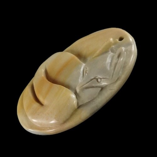 BI35221# Hand Carved Unique FOX Succor Creek Jasper Pendant Bead ...