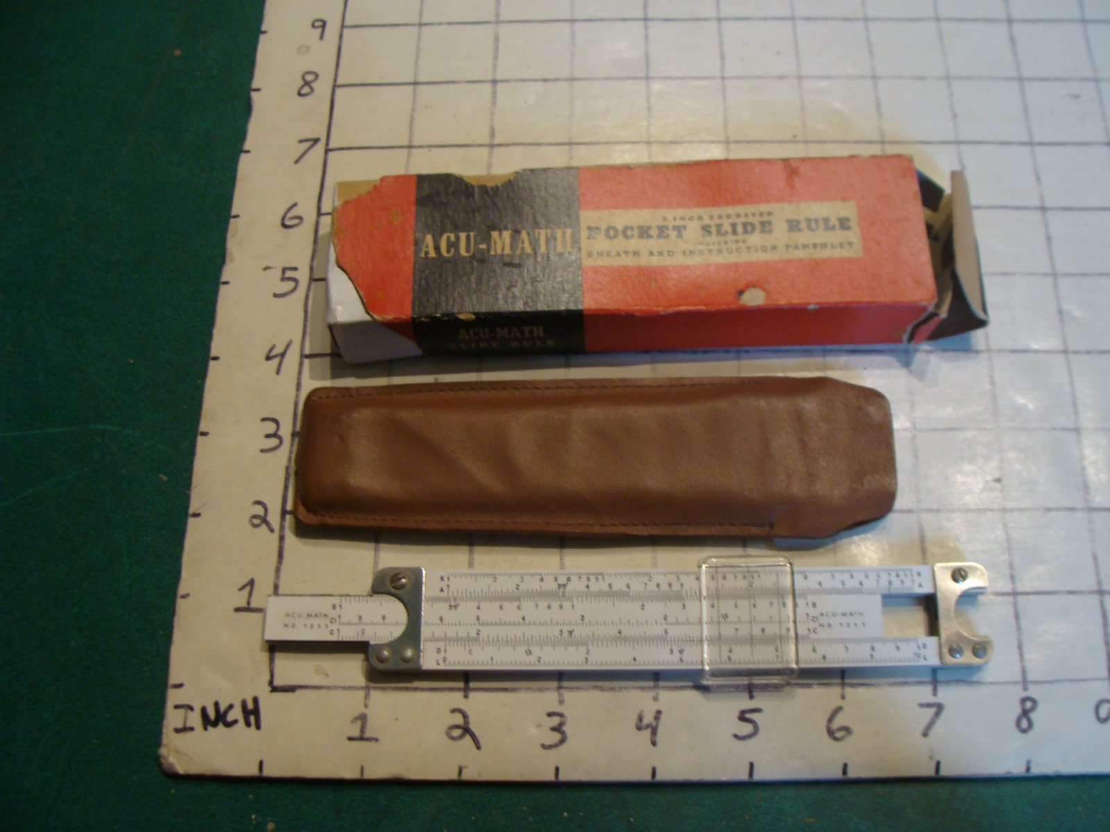 Original Vintage POCKET Slide Rule: ACU-MATH 1211 in box | eBay