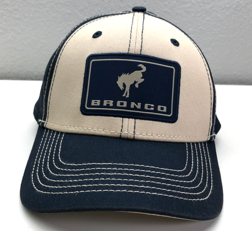 Bronco H3 Headwear Baseball Cap Blue Beige Mens OSFM Adjustable Logo | eBay