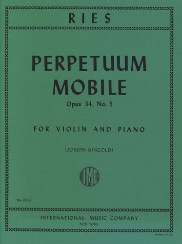 Perpetuum Mobile Op34 No 5 Violin, Piano by Franz Ries | eBay