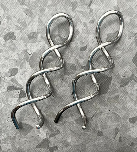 PAIR Surgical Steel Swirl Twist Tapers Ear Plug Earring Gauge Guage ...