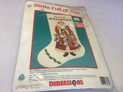 VTG Dimensions Jorie Martin's Santa Full of Toys Crewel Christmas ...