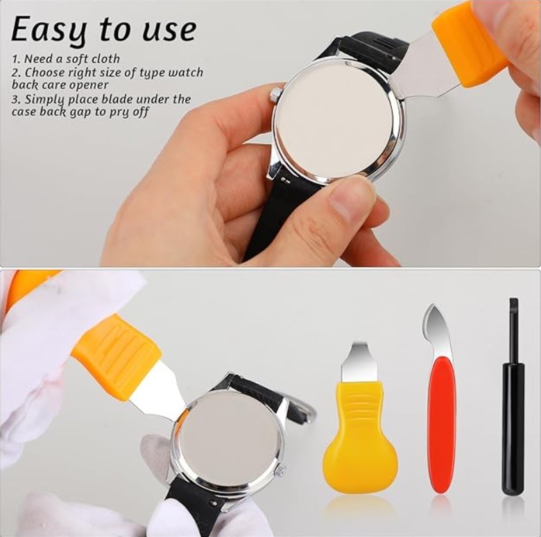 (Free Duty Tax) 3 PCS Watch Back Removal Tool Pry Watch Back Case ...