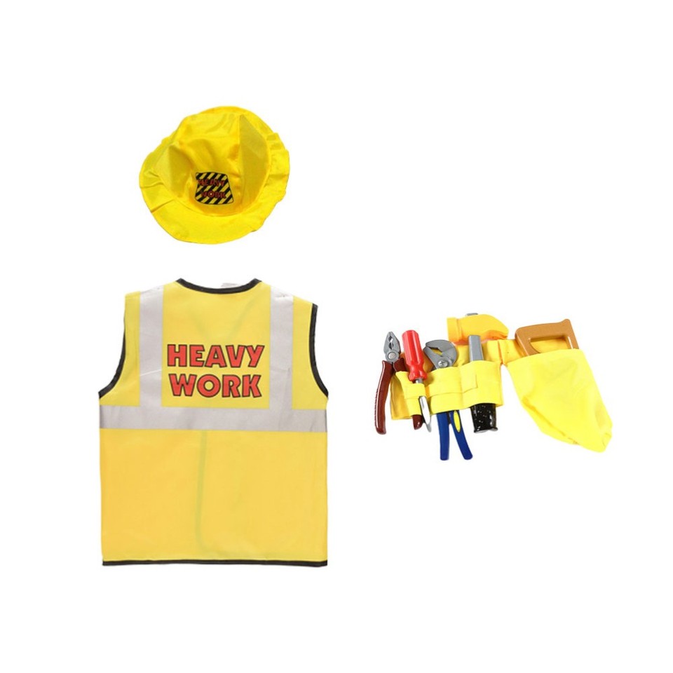 1 Set Cosplay Workers Clothing Kit Kids Workers Role Play Suit Kids ...