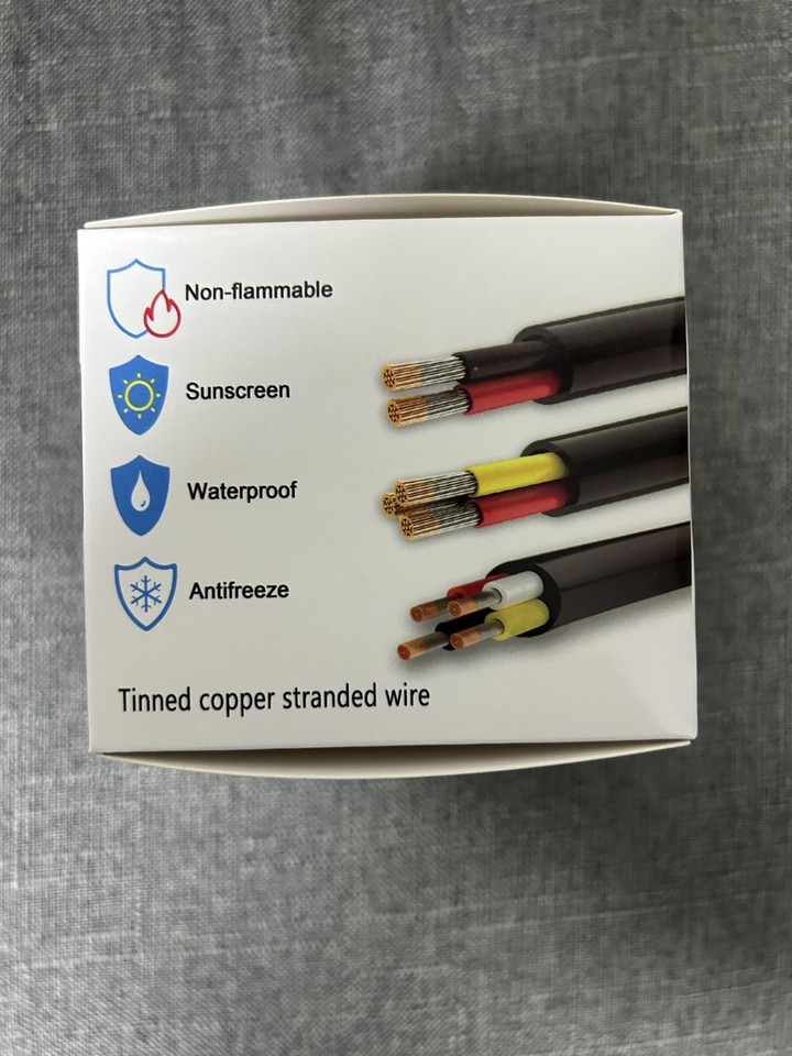 100ft Extension Cable 3 Pin Wire Cord 30M 22AWG Hookup Electrical 3 ...