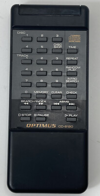 Optimus CD-6120 Remote Control, Black~OEM Replacement for 5 CD Player ...