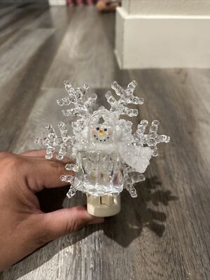 Mr. Snowman Ice Cube Head Snowflake Night Light | eBay