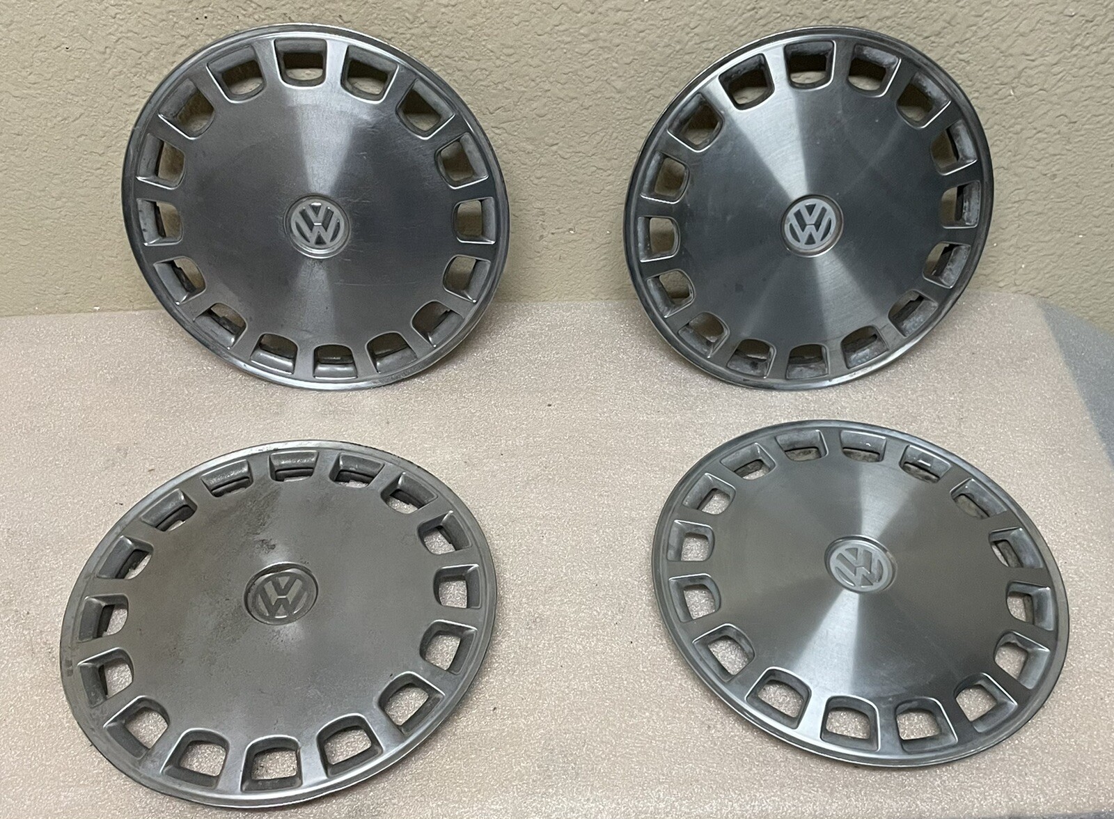 VW MK1 MK2 Golf Rabbit Hubcap Wheel Covers Set Rings Volkswagen 13 ...
