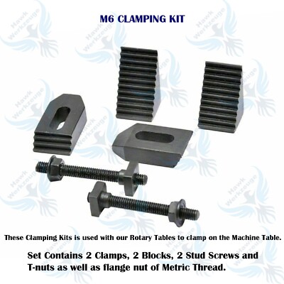 NEW ROTARY TABLE CLAMP SET M6 FOR 3" & 4" | eBay Australia