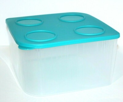 Tupperware Fresh N Cool XL Square Modular Fridge Container 22 Cups Blue ...