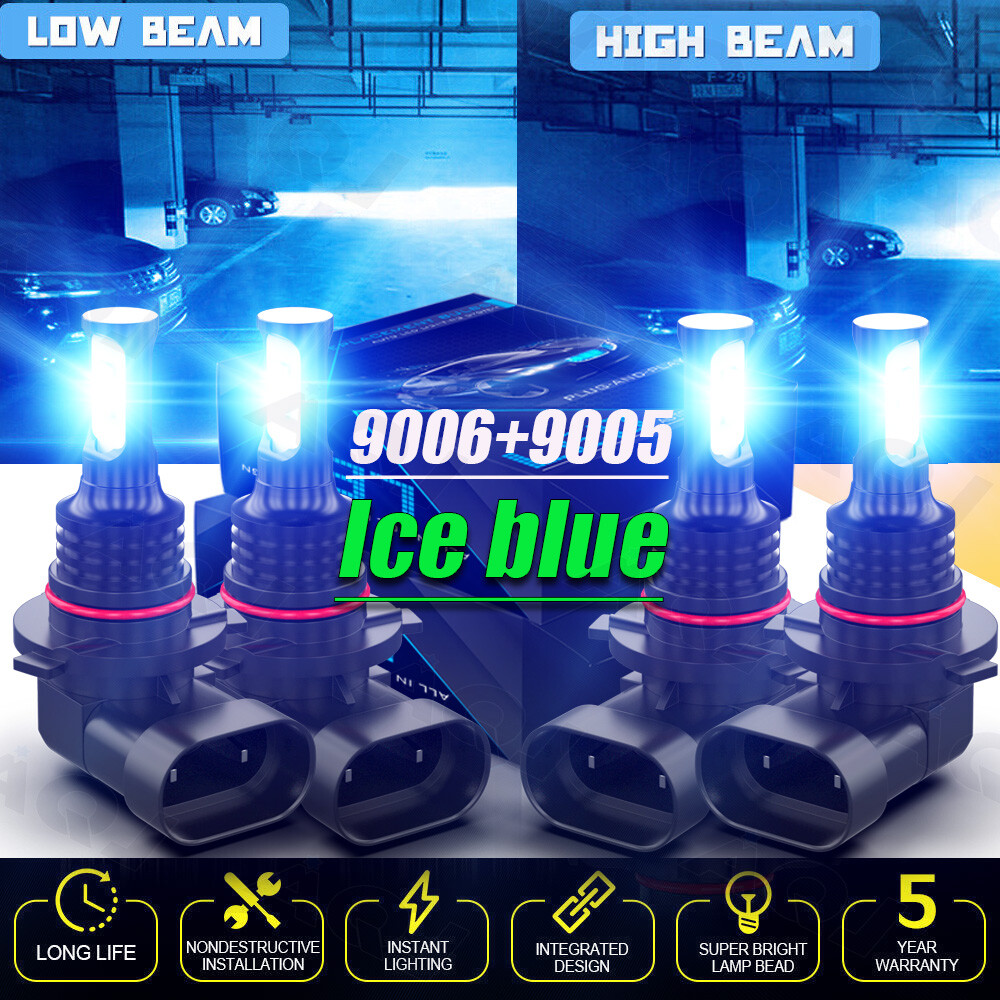 blue LED Headlights Lights Bulbs for Chevy Silverado 1500 2500HD 3500 ...