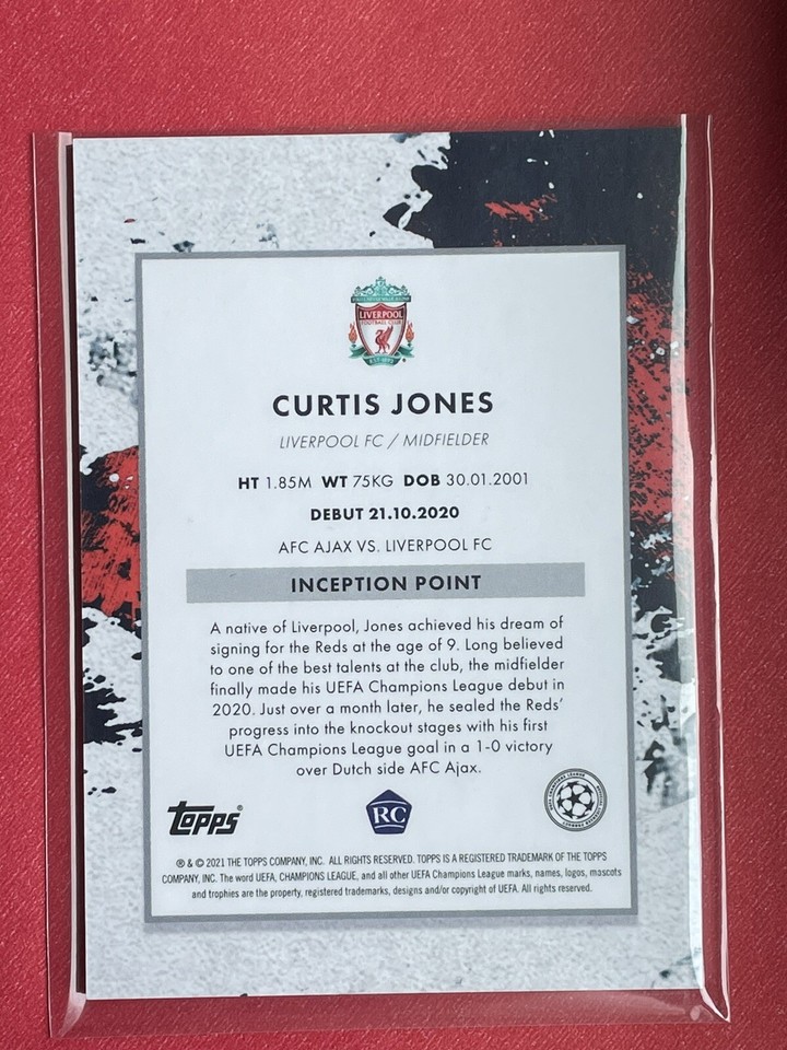 2020-21 Topps UEFA UCL Inception - Curtis Jones Emerging Stars RC Base ...