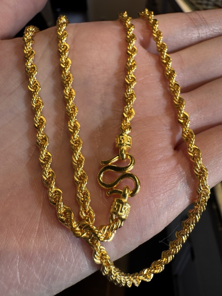 Rope Chain Solid 9999 24k Gold 32.60 Gram 21” 3.3mm | eBay