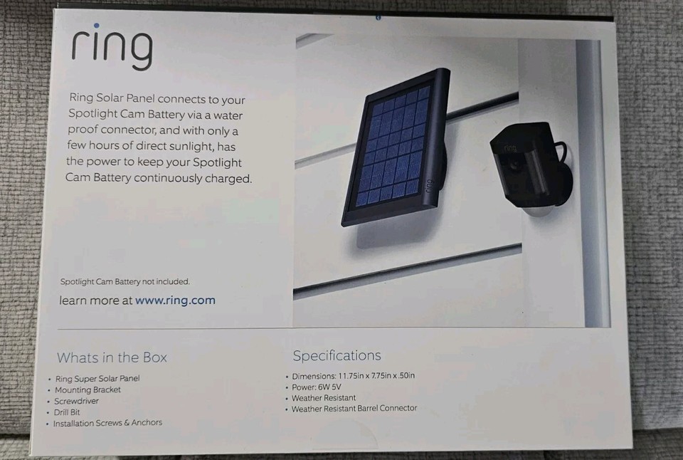 5W 5V Ring Super Solar Panel for Ring Spotlight Cam Battery Camera | eBay