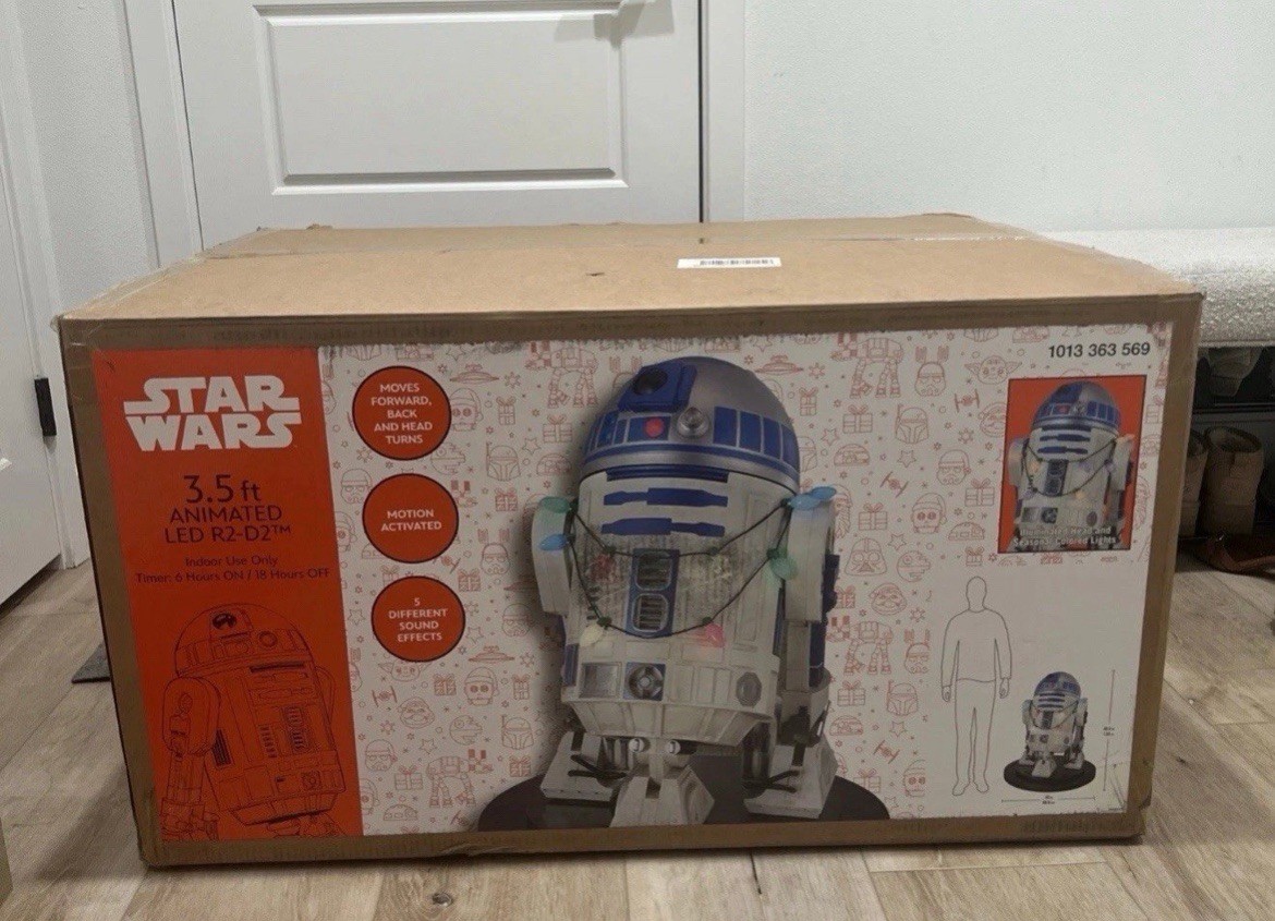 Star Wars 3.5ft Animated LED R2D2 with Sound & Light Effects Christmas ...