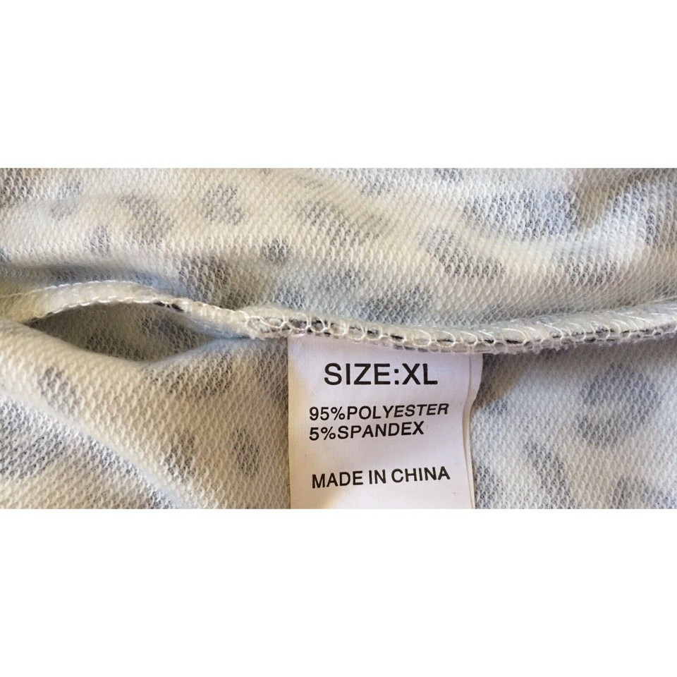 White With Black Print Joggers Drawsting Waist XL Ladies Pants ...