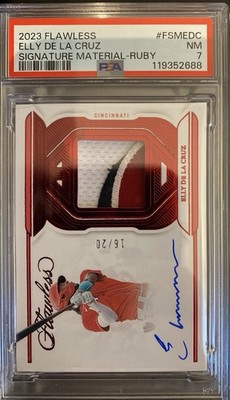 2023 Flawless Elly De La Cruz RC à Signature Material - Ruby /20 PSA 7 ...